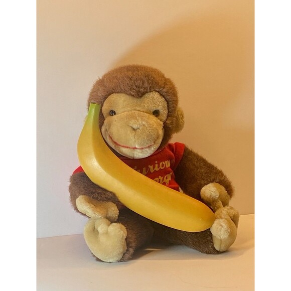 Gund | Toys | Vintage 99 Curious George Plush By Gund Red Shirt 12 ...